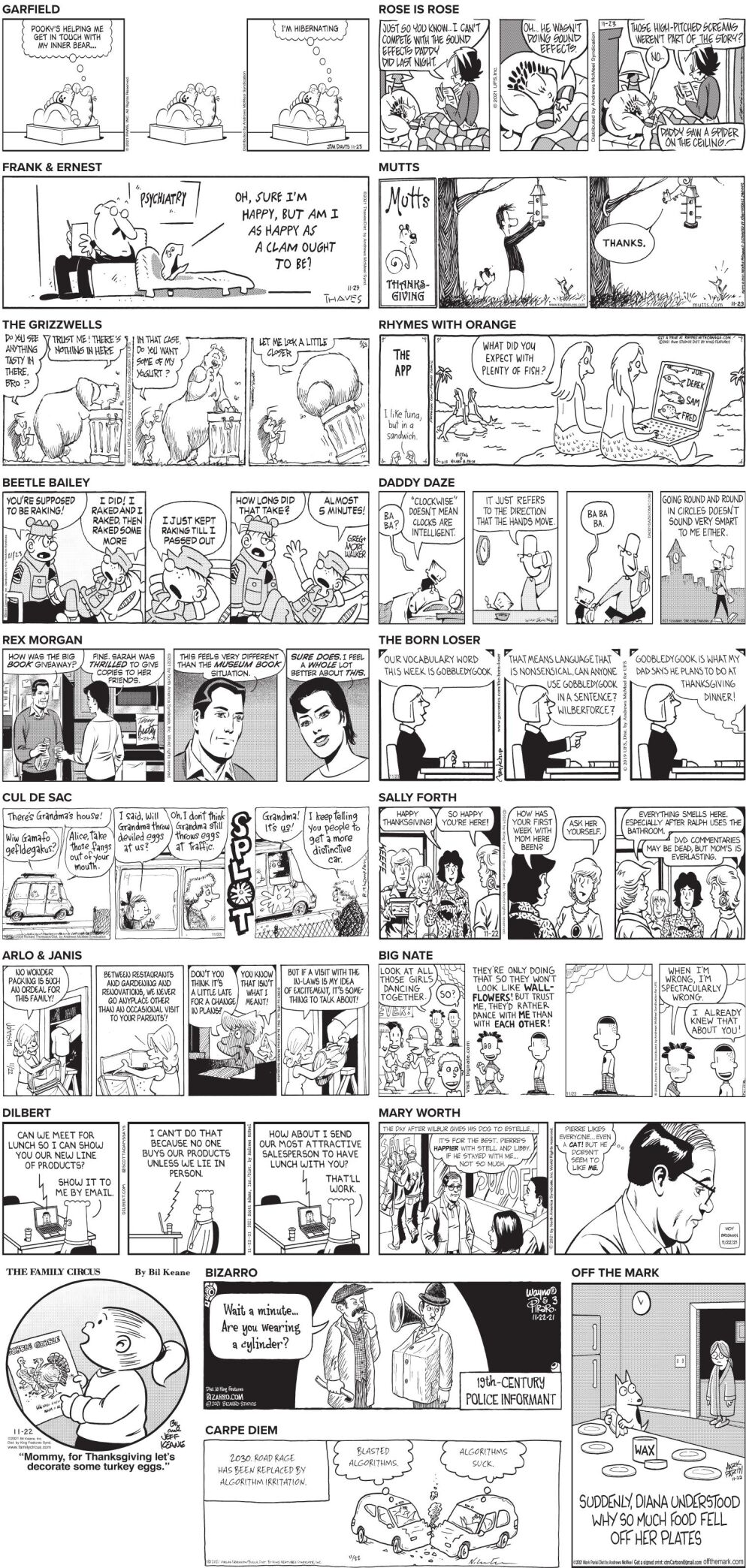 Tuesday, Nov. 23, 2021 Comics and Puzzles | Daily Comics | timeswv.com