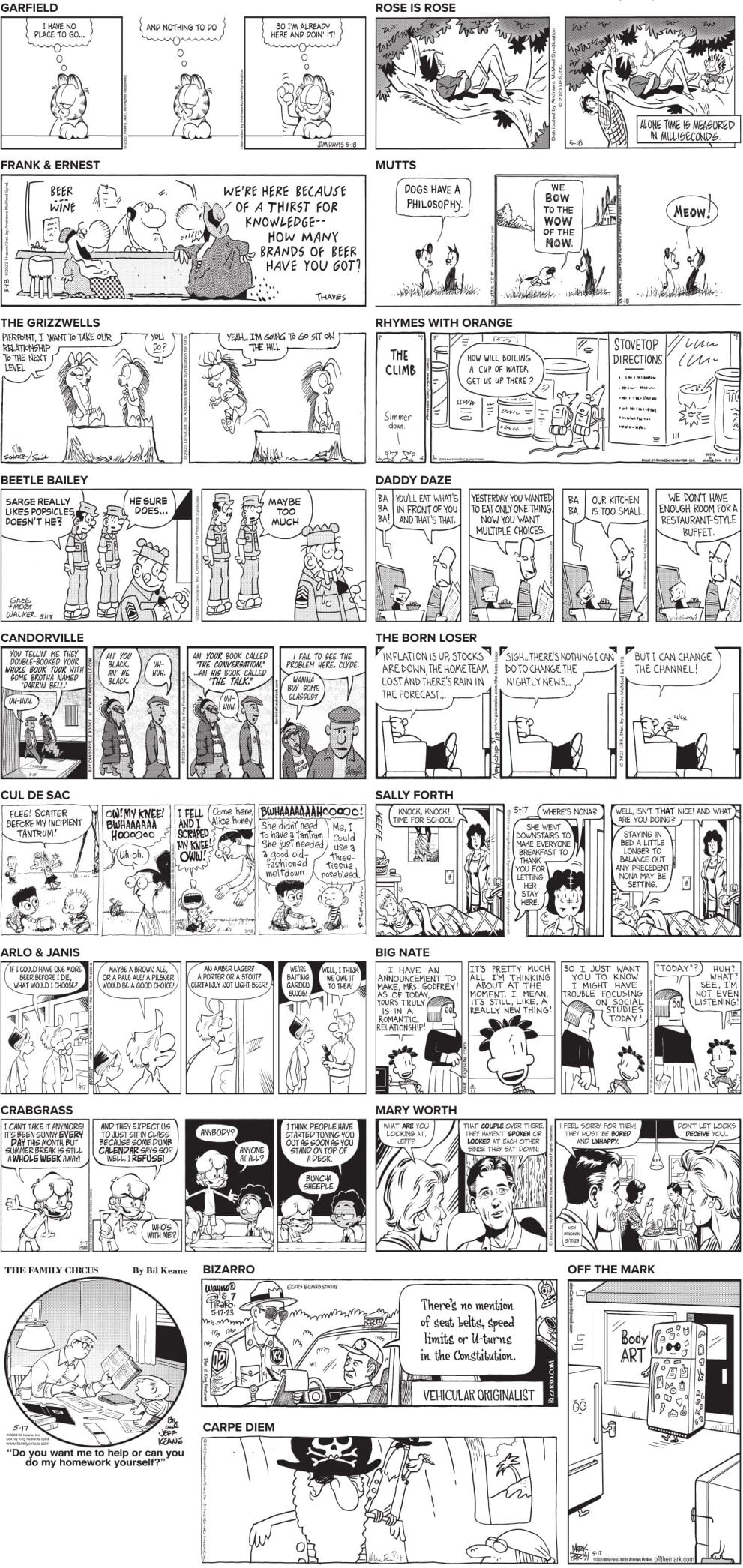 Thursday, May 18, 2023 Comics and Puzzles | Daily Comics | timeswv.com