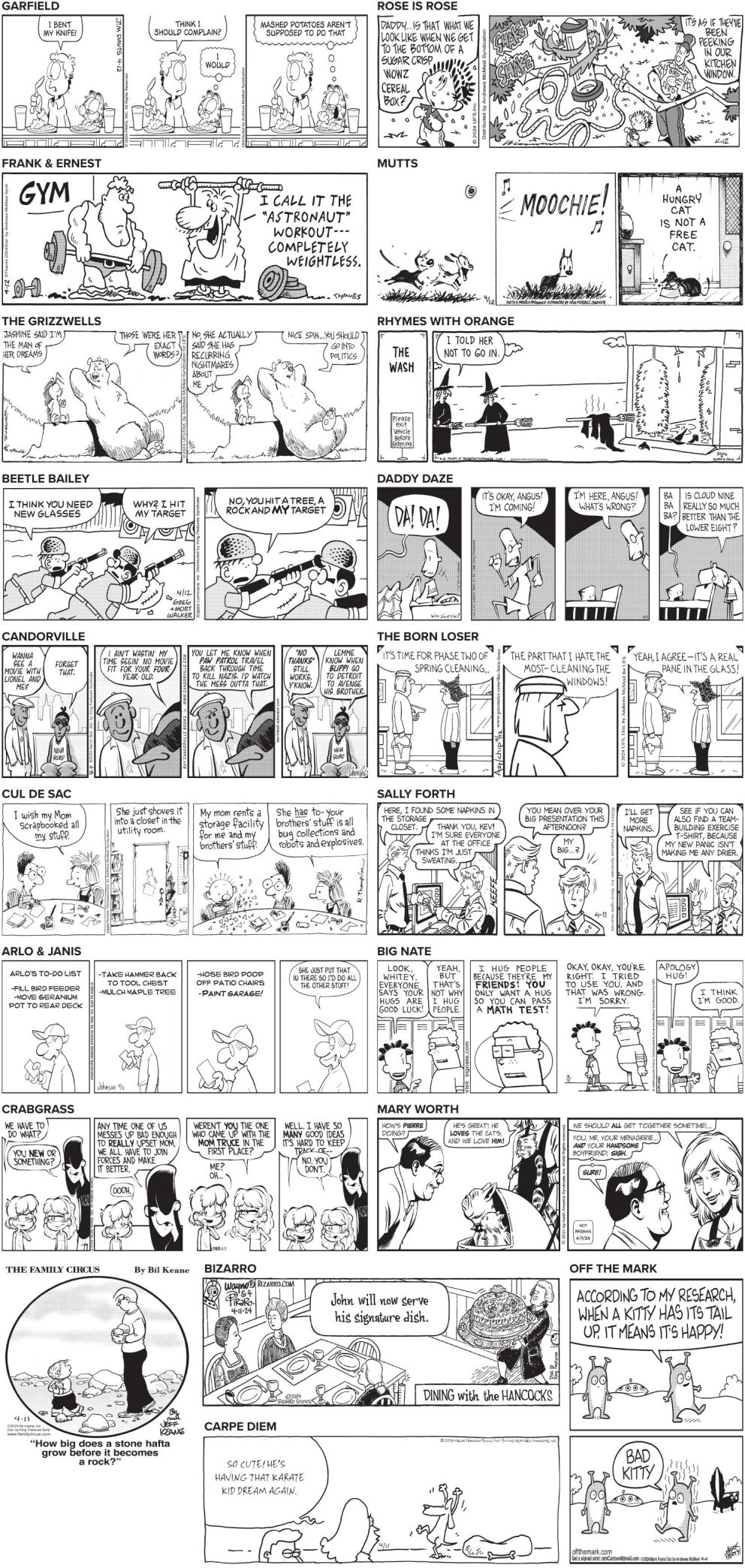 Friday, April 12, 2024 Comics and Puzzles | Daily Comics | timeswv.com