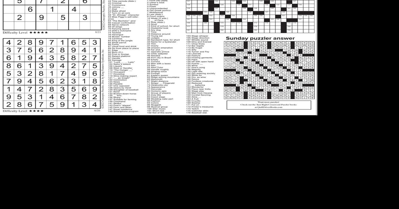 Aug 21 Puzzles | | timeswv.com