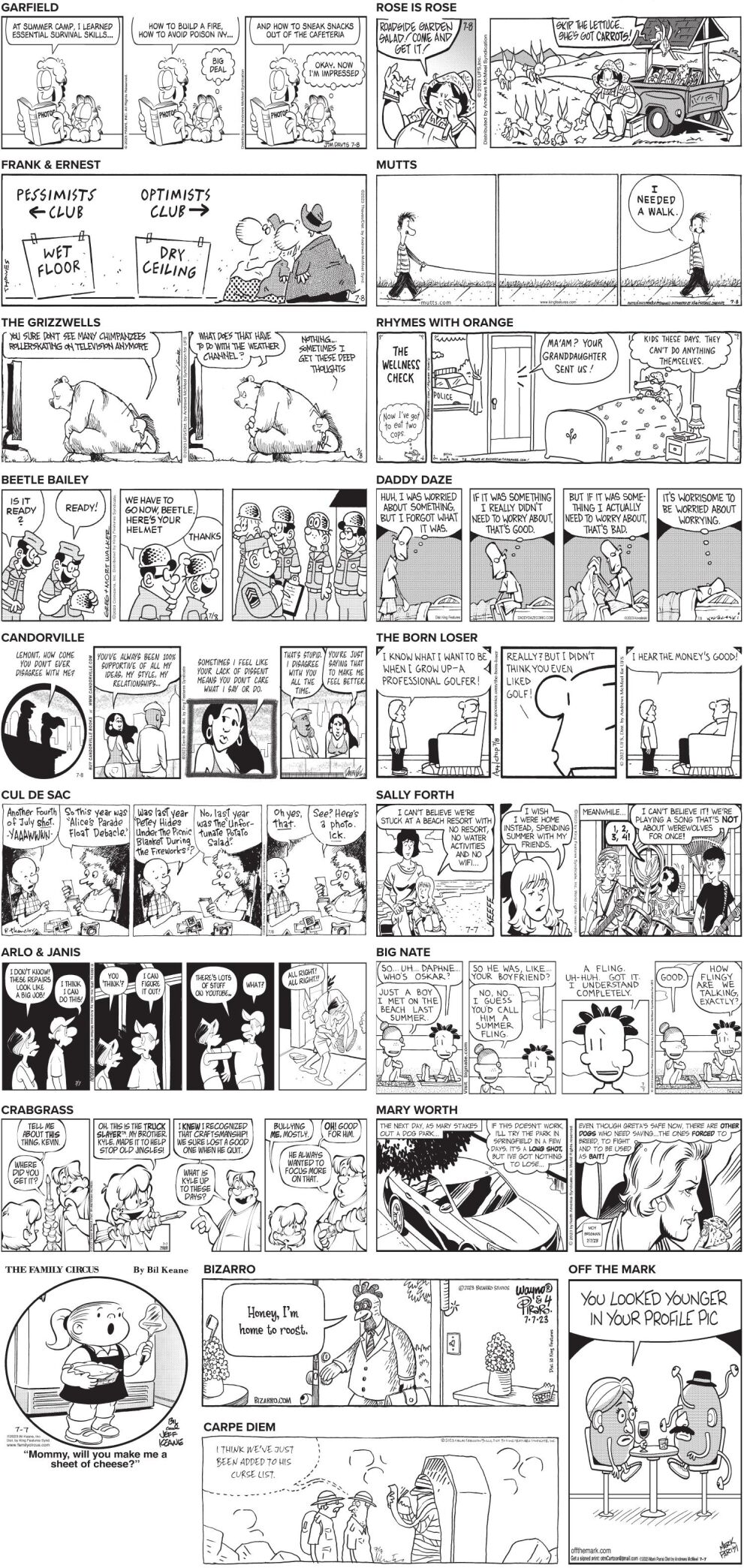 Saturday, July 8, 2023 Comics and Puzzles | Daily Comics | timeswv.com