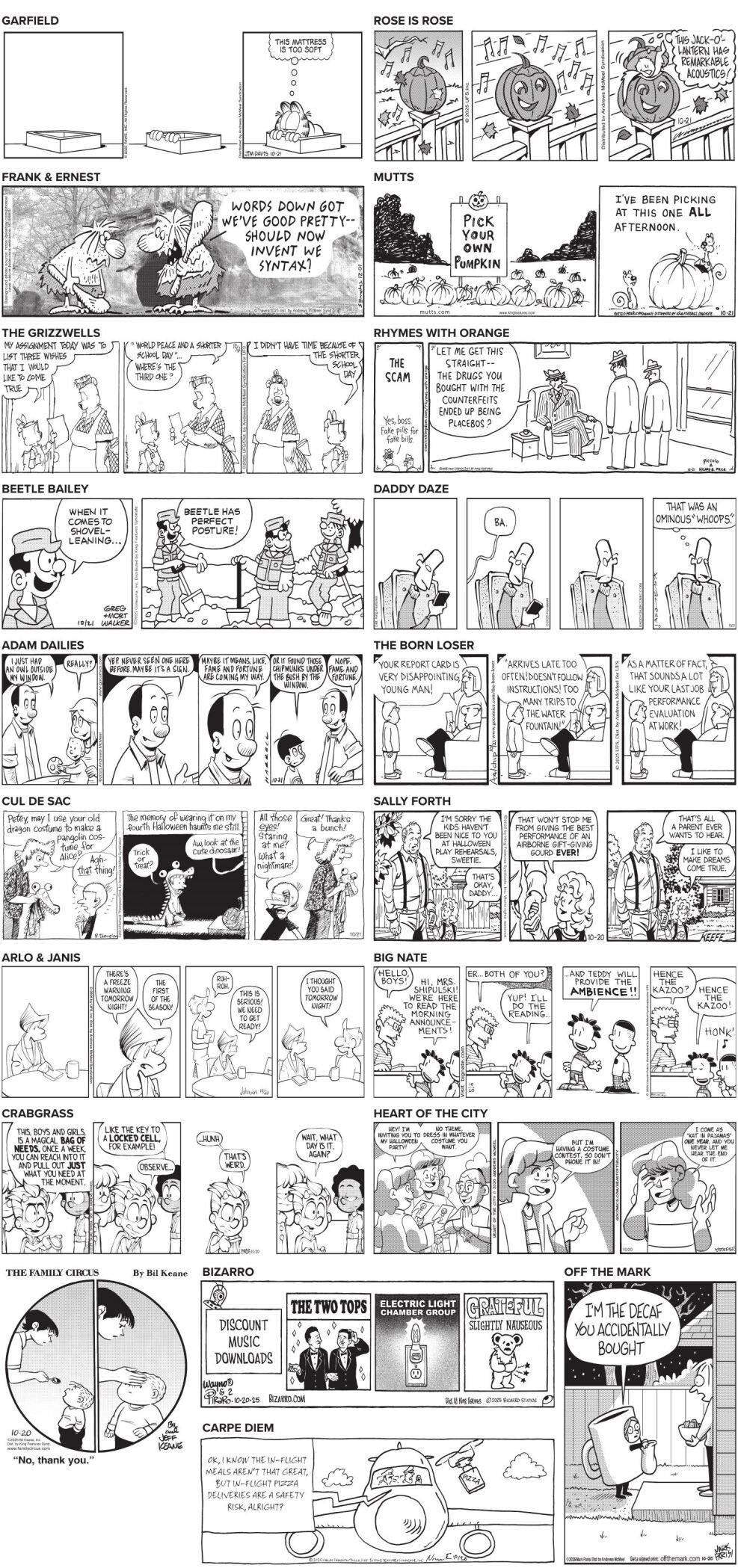 Tuesday, October 21, 2025 Comics and Puzzles | Daily Comics | timeswv.com