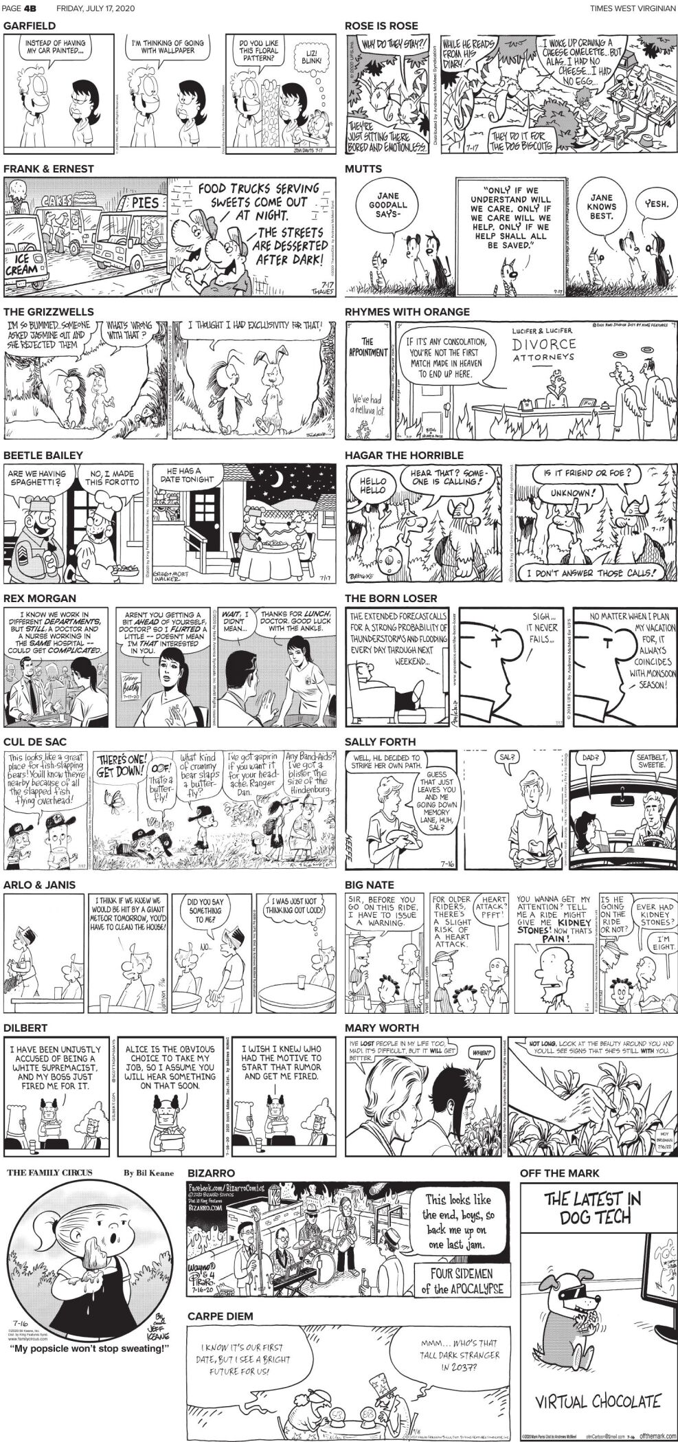Friday, July 17, 2020 Comics and Puzzles | Daily Comics | timeswv.com