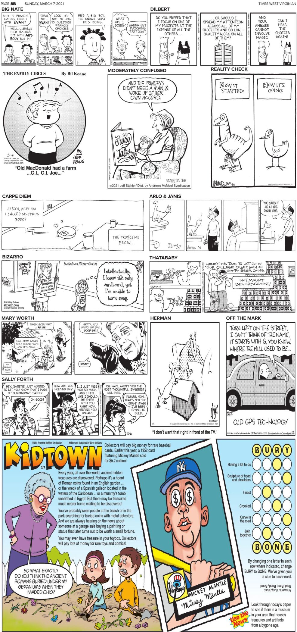 Sunday, March 7, 2021 Comics and Puzzles | Daily Comics | timeswv.com