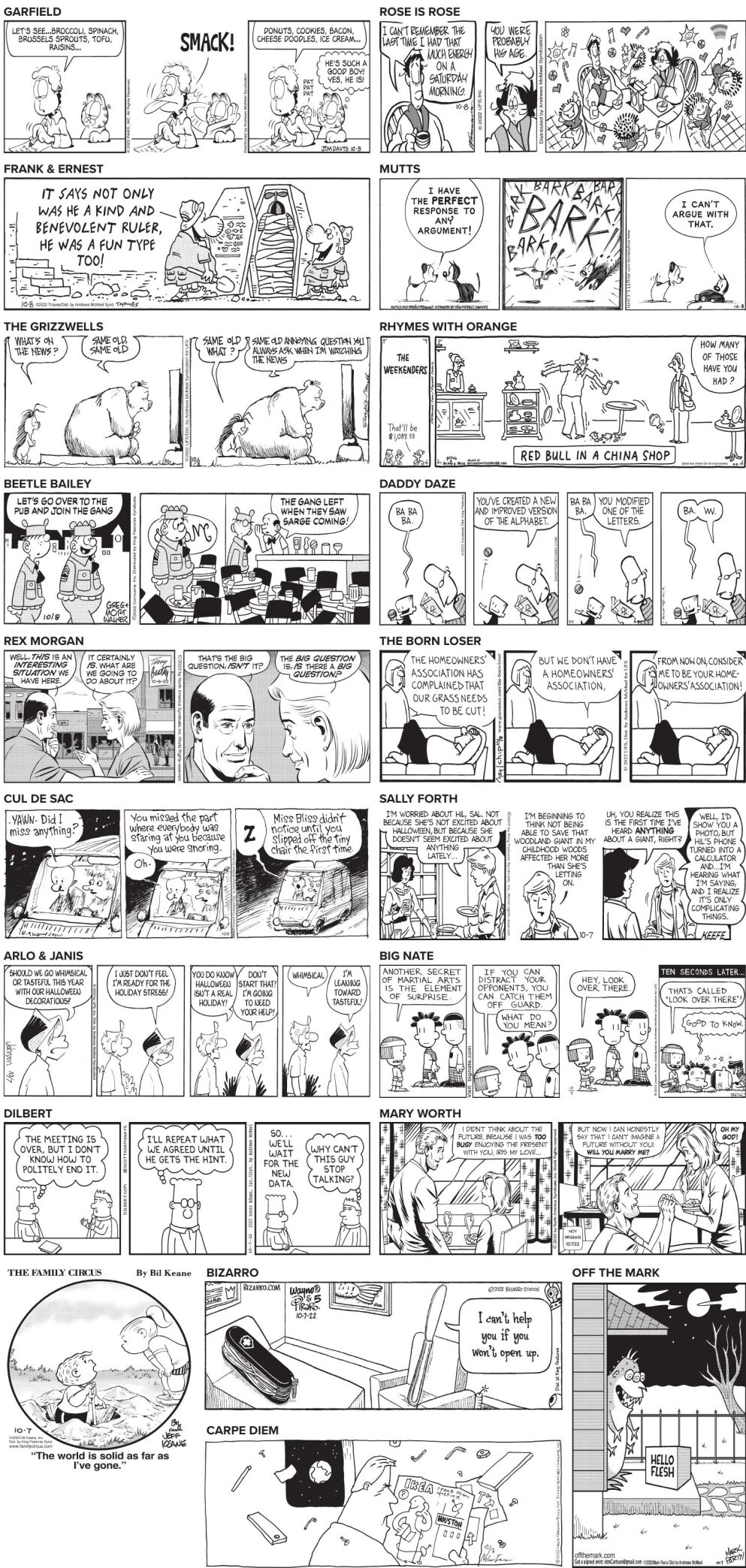 Saturday, October 8, 2022 Comics and Puzzles | Daily Comics | timeswv.com