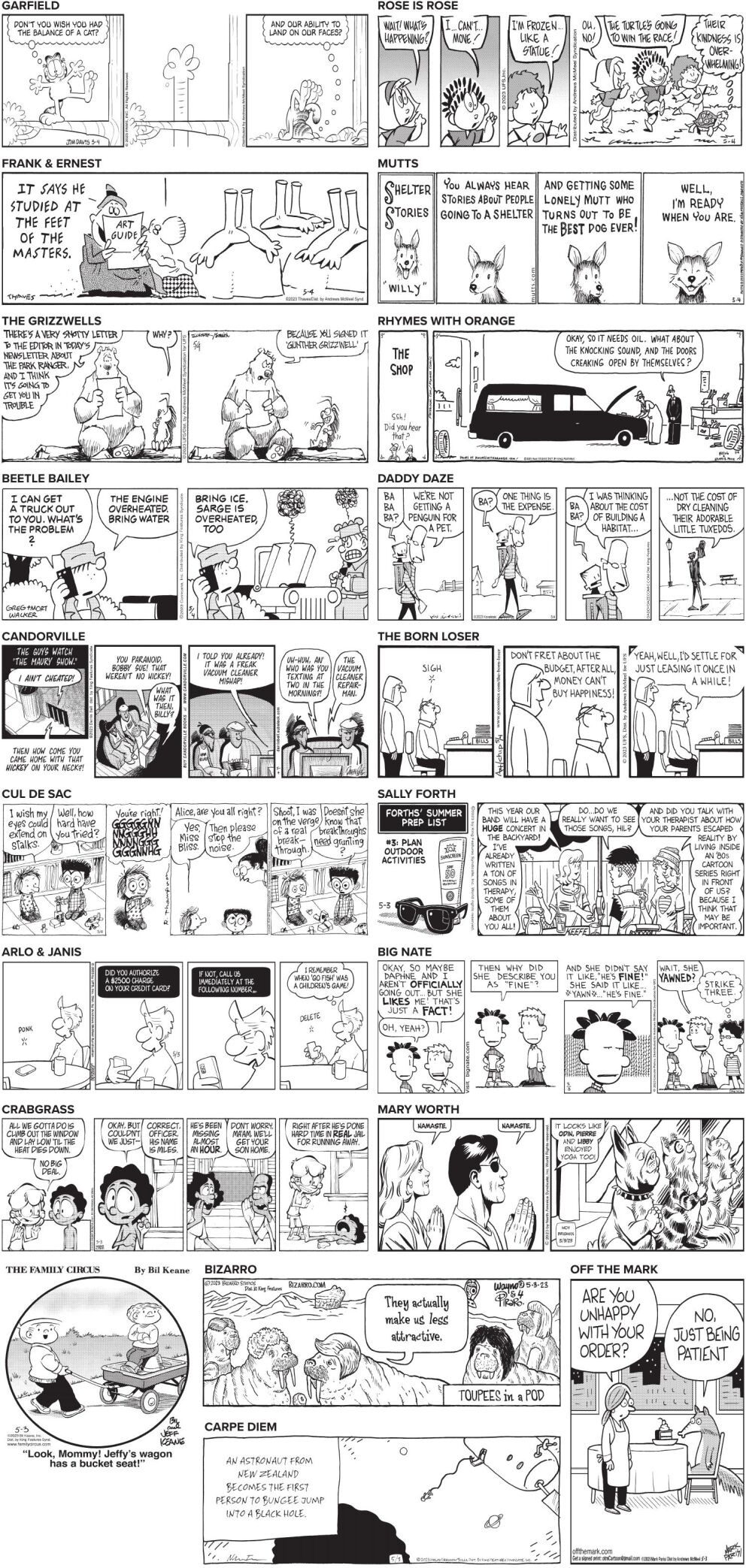 Thursday, May 4, 2023 Comics and Puzzles | Daily Comics | timeswv.com