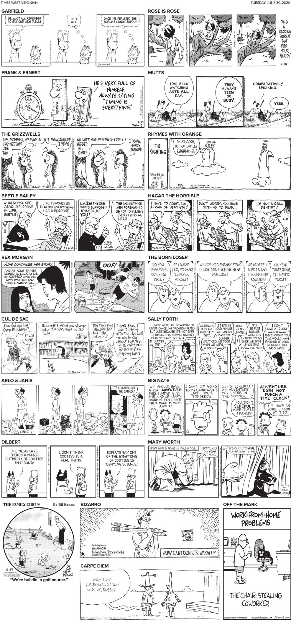 Tuesday, June 30, 2020 Comics and Puzzles | Daily Comics | timeswv.com