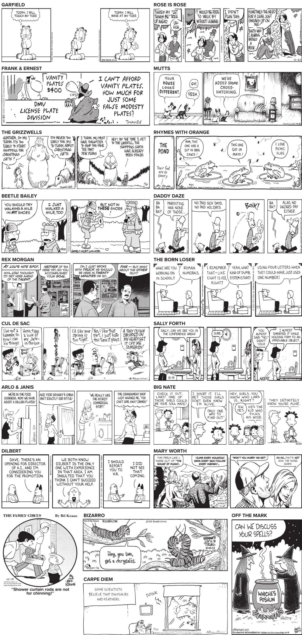 Thursday, October 20, 2022 Comics and Puzzles | Daily Comics | timeswv.com
