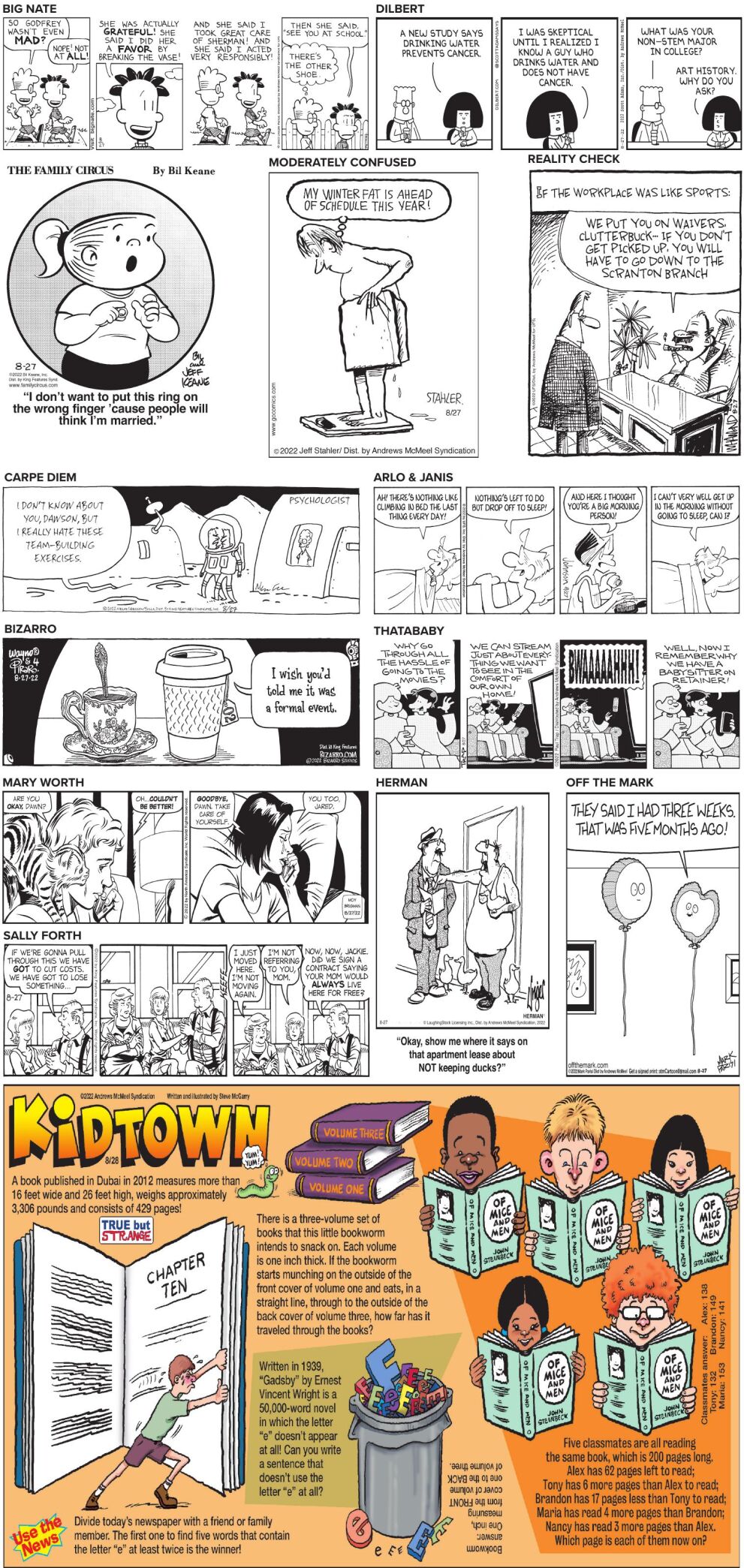 Sunday, August 28, 2022 Comics and Puzzles | Daily Comics | timeswv.com