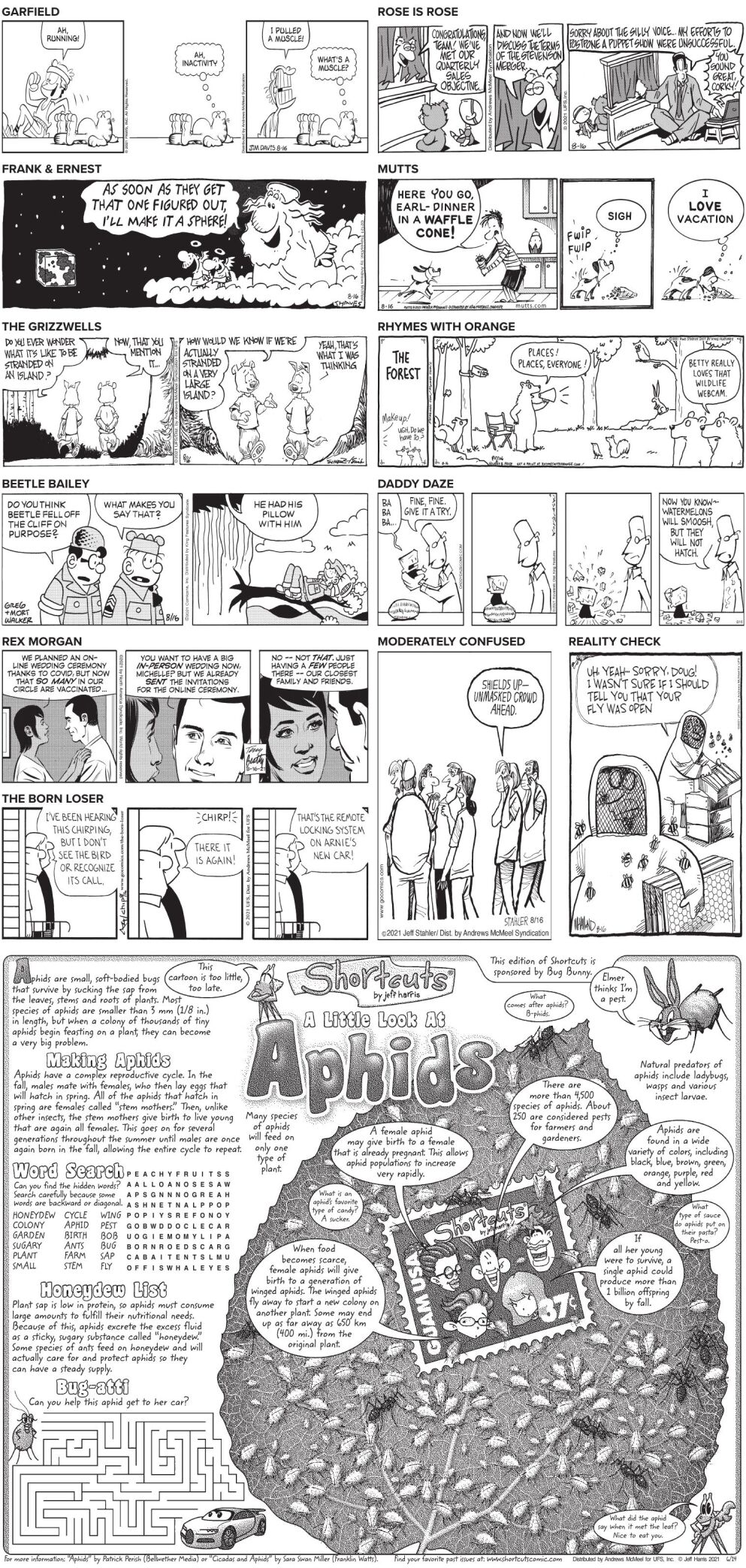 Monday, Aug. 16, 2021 Comics and Puzzles | Daily Comics | timeswv.com