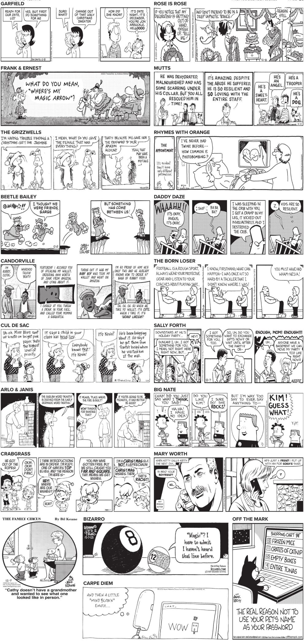 Friday, December 8, 2023 Comics and Puzzles | Daily Comics | timeswv.com