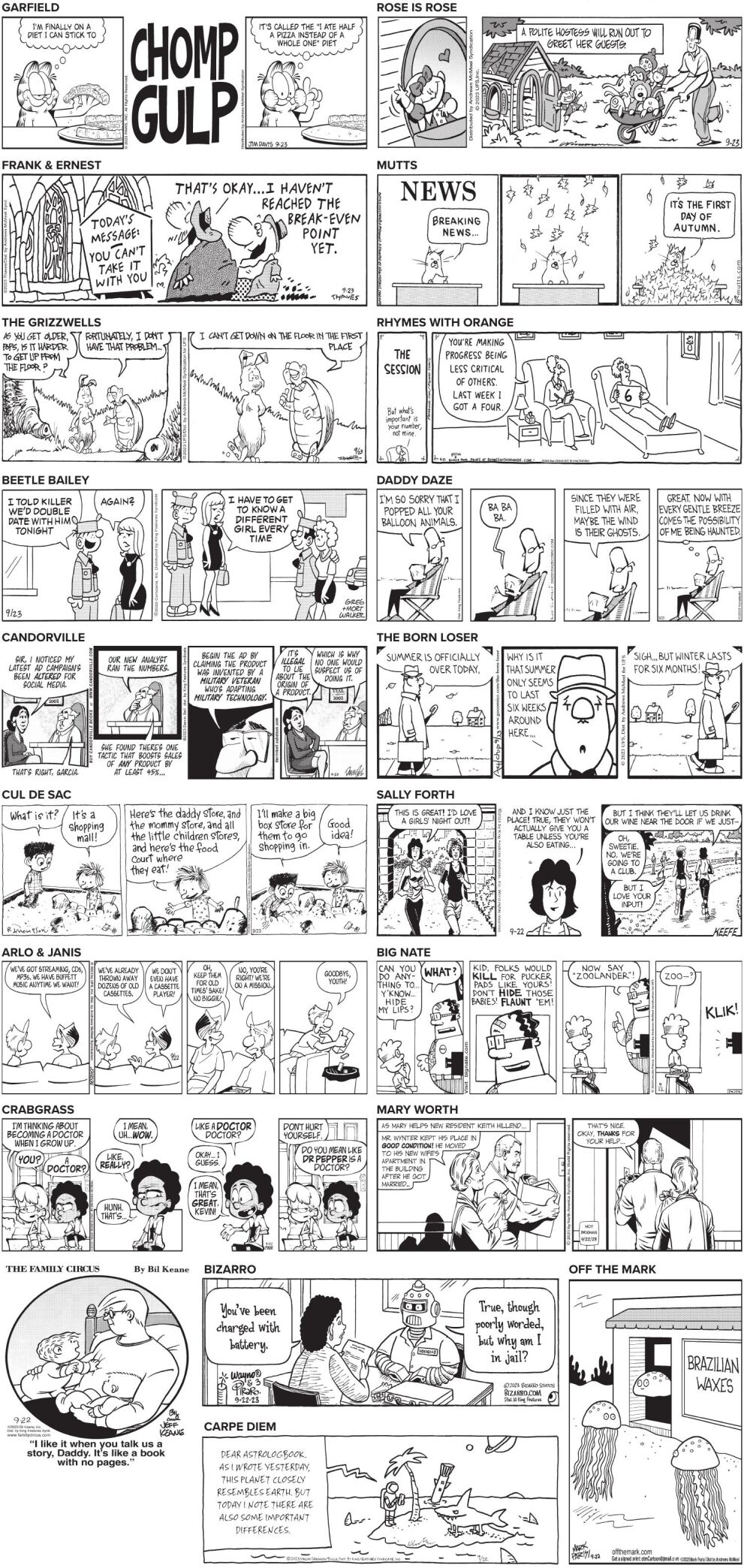 Saturday, September 23, 2023 Comics and Puzzles | Daily Comics ...