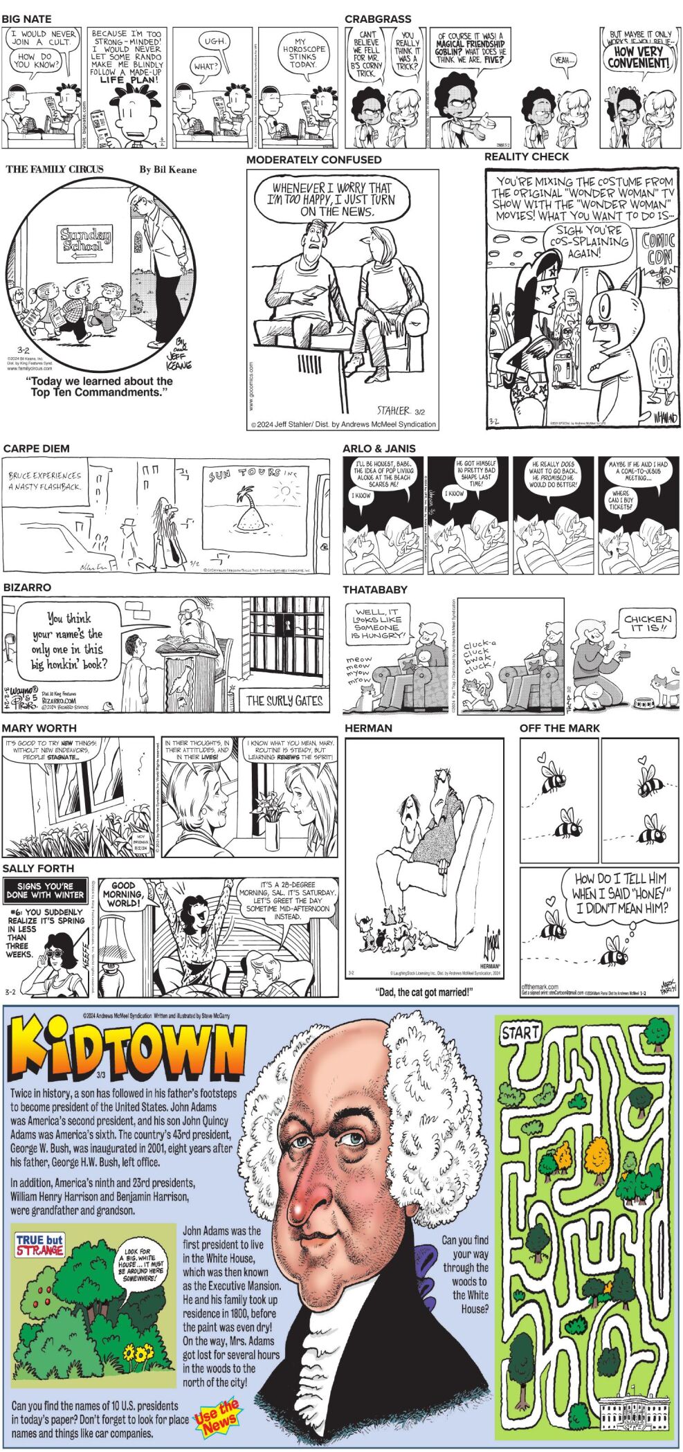 Sunday, March 03, 2024 Comics and Puzzles | Daily Comics | timeswv.com