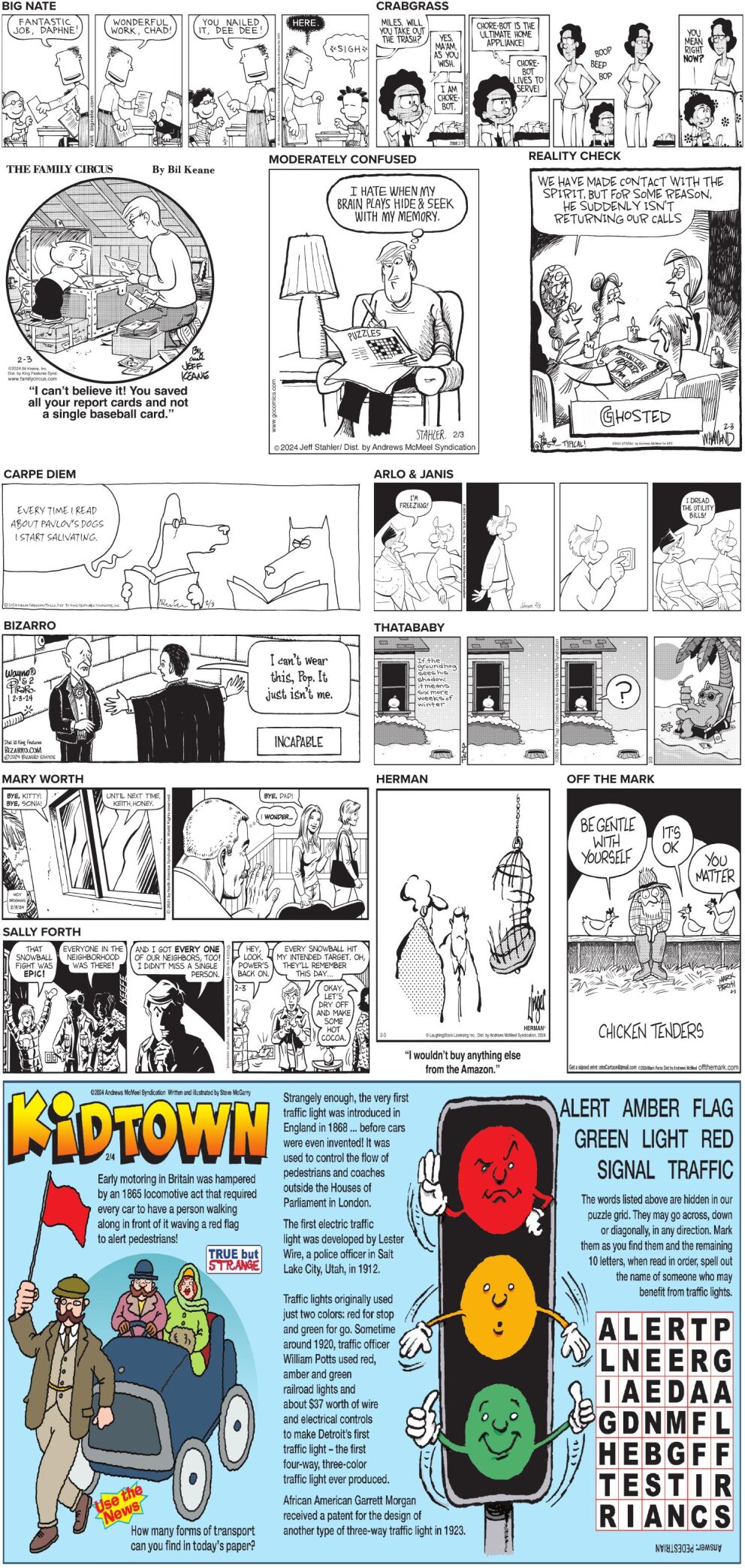 Sunday, February 04, 2024 Comics and Puzzles | Daily Comics | timeswv.com
