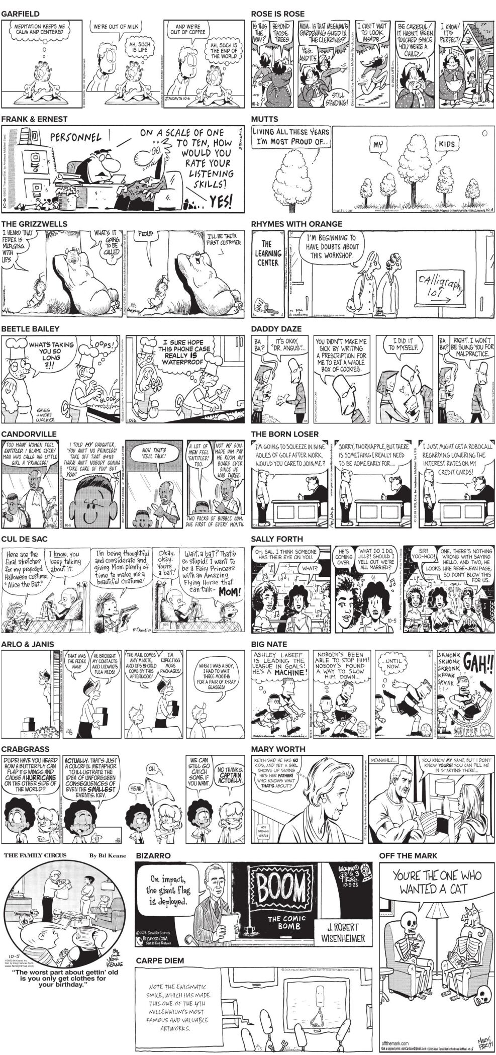 Friday, October 6, 2023 Comics and Puzzles | Daily Comics | timeswv.com