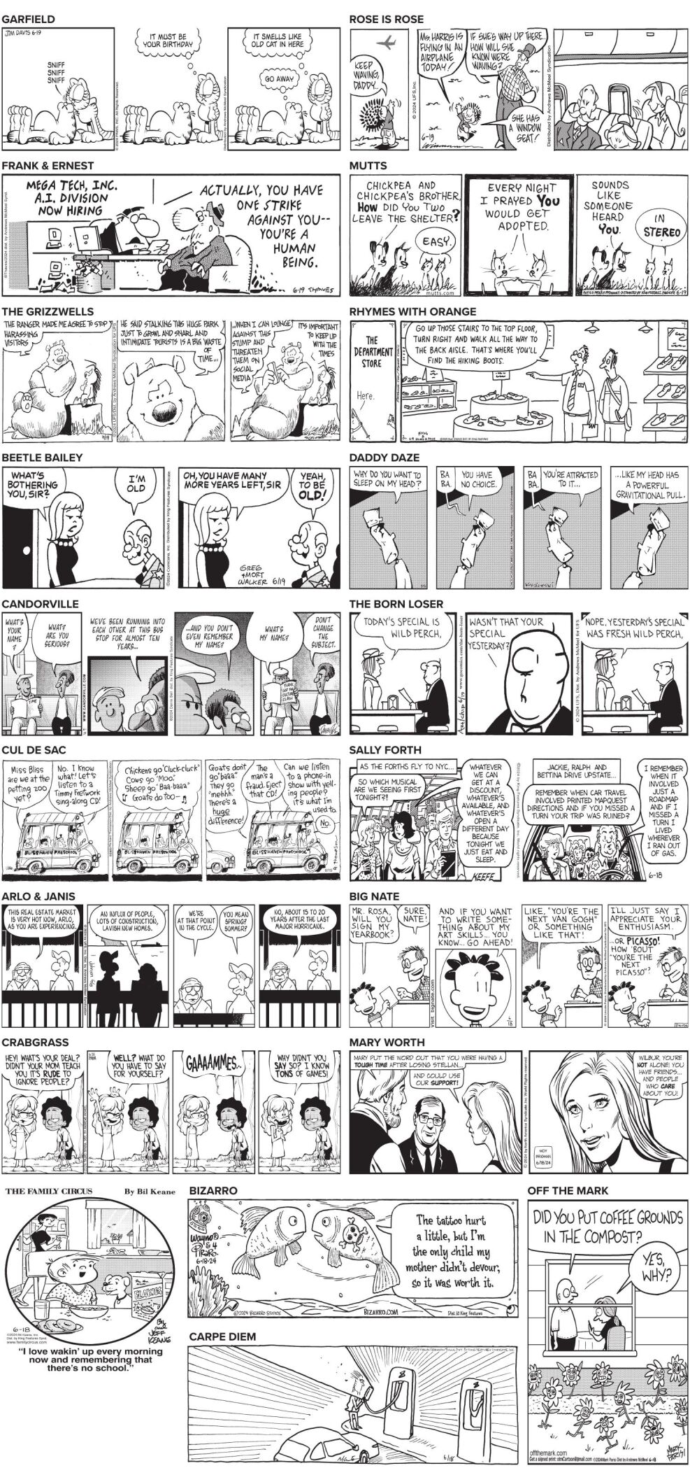 Wednesday, June 19, 2024 Comics and Puzzles | Daily Comics | timeswv.com