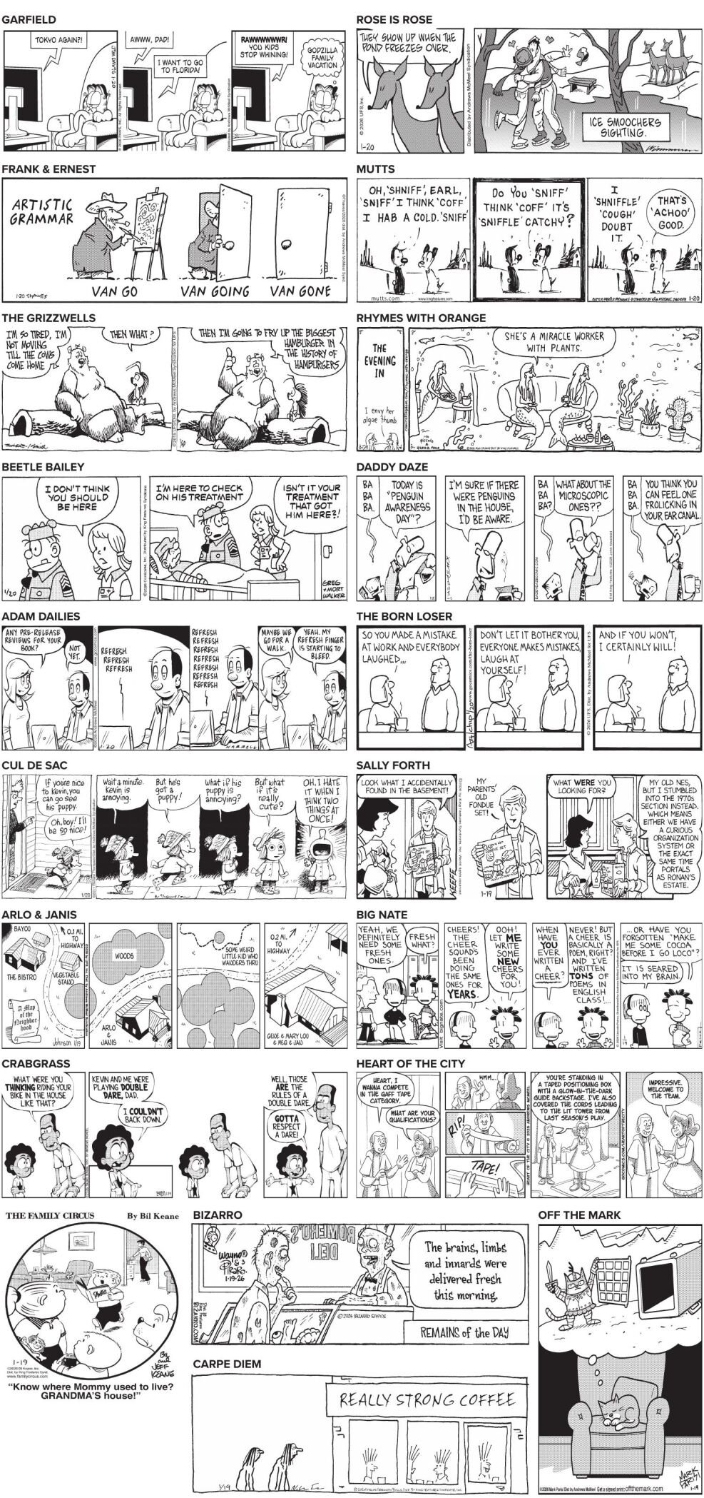 Tuesday, January 20, 2026 Comics and Puzzles | Daily Comics | timeswv.com