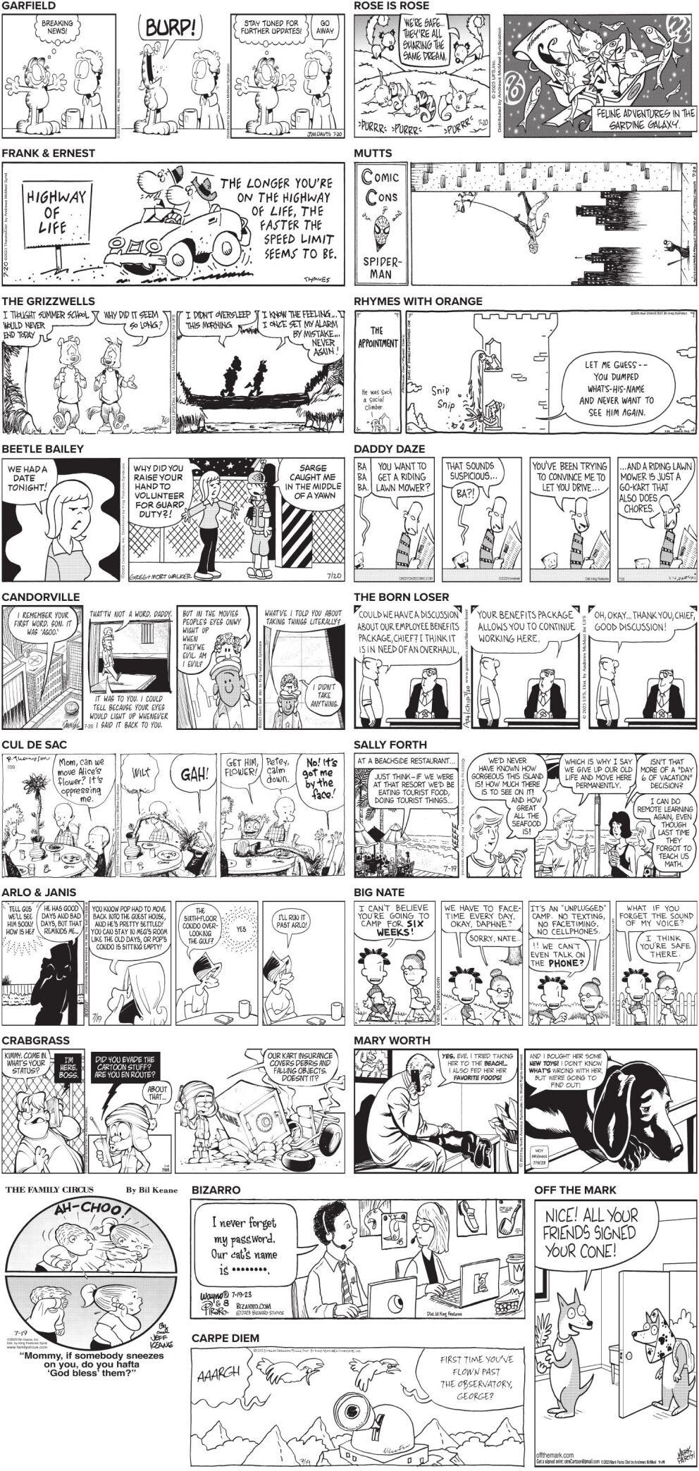 Thursday, July 20, 2023 Comics and Puzzles | Daily Comics | timeswv.com