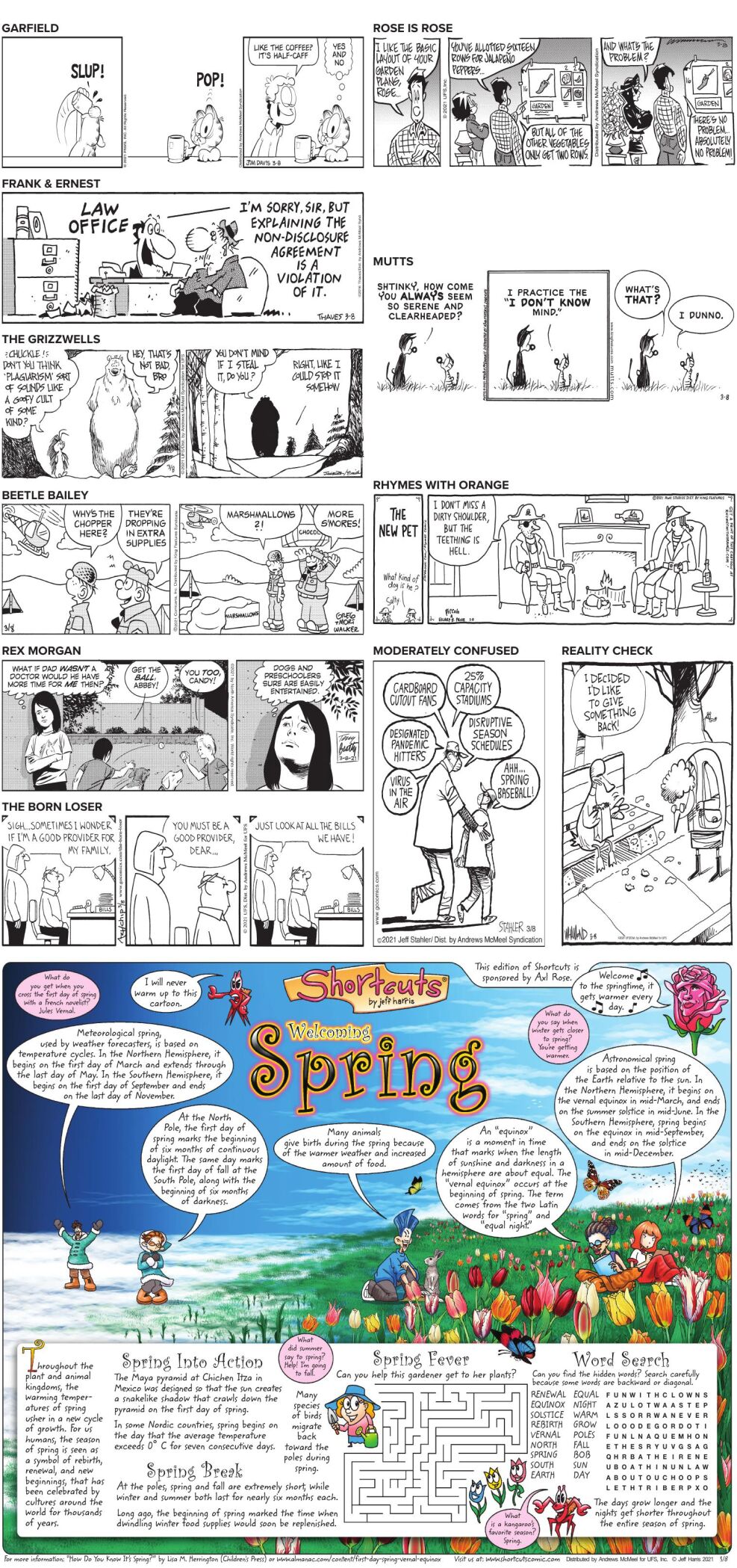 Monday, March 8, 2021 Comics and Puzzles | Daily Comics | timeswv.com