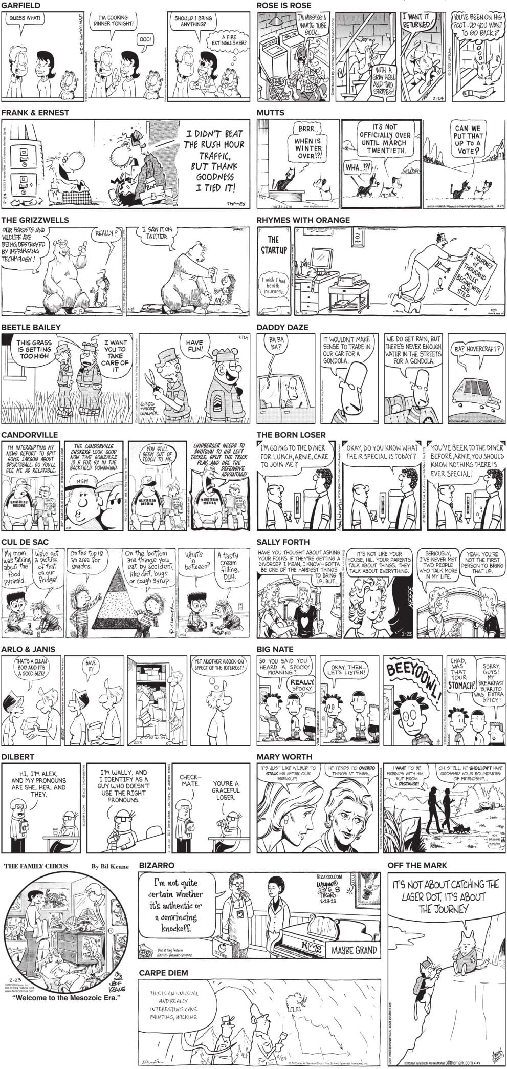 Friday, February 24, 2023 Comics and Puzzles | Daily Comics | timeswv.com
