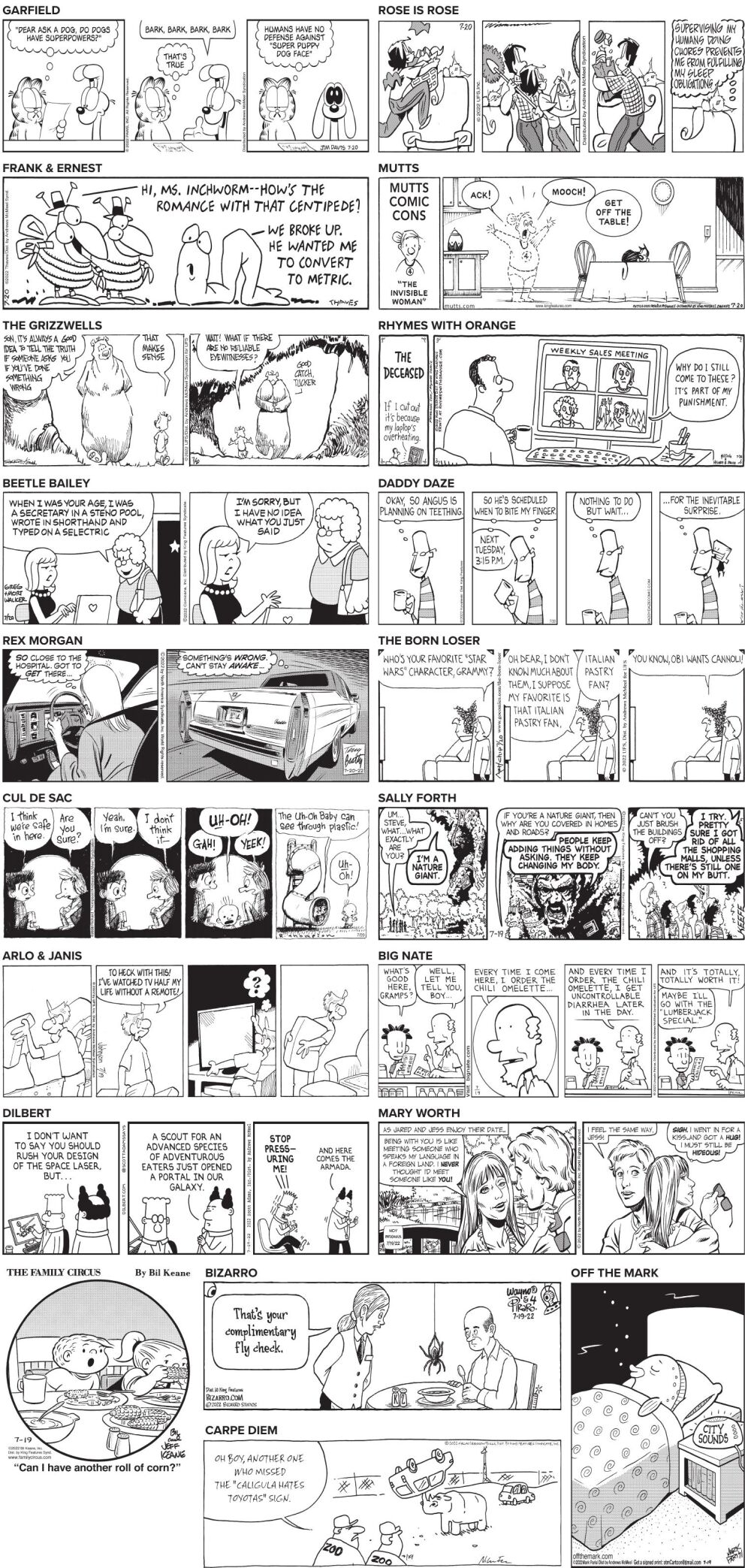 Wednesday, July 20, 2022 Comics and Puzzles | Daily Comics | timeswv.com