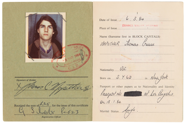 Auction gives rare glimpse into Tom Cruise’s earliest days as Hollywood ...
