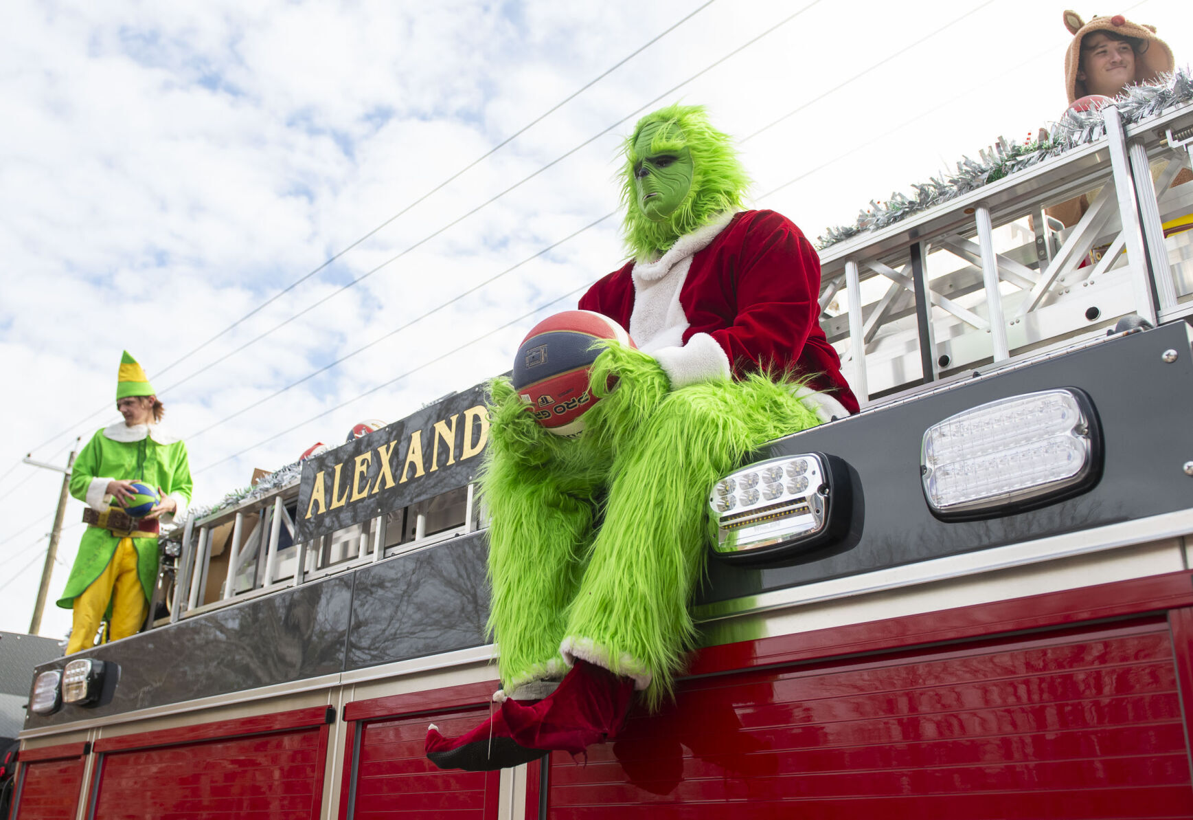 Santa (and the Grinch) on a firetruck seen all over city | Alexander ...