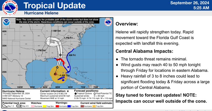 UPDATE: Hurricane Helene brings potential wind threats, flash flooding ...