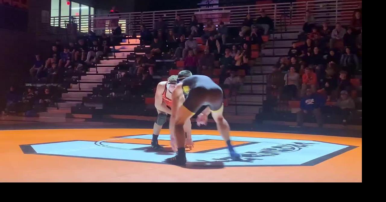 Natrona County's Brodey Wilcox with a takedown against Sheridan's ...