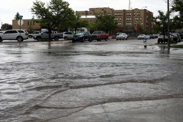 Flooding seen along roads in Casper after rainstorm