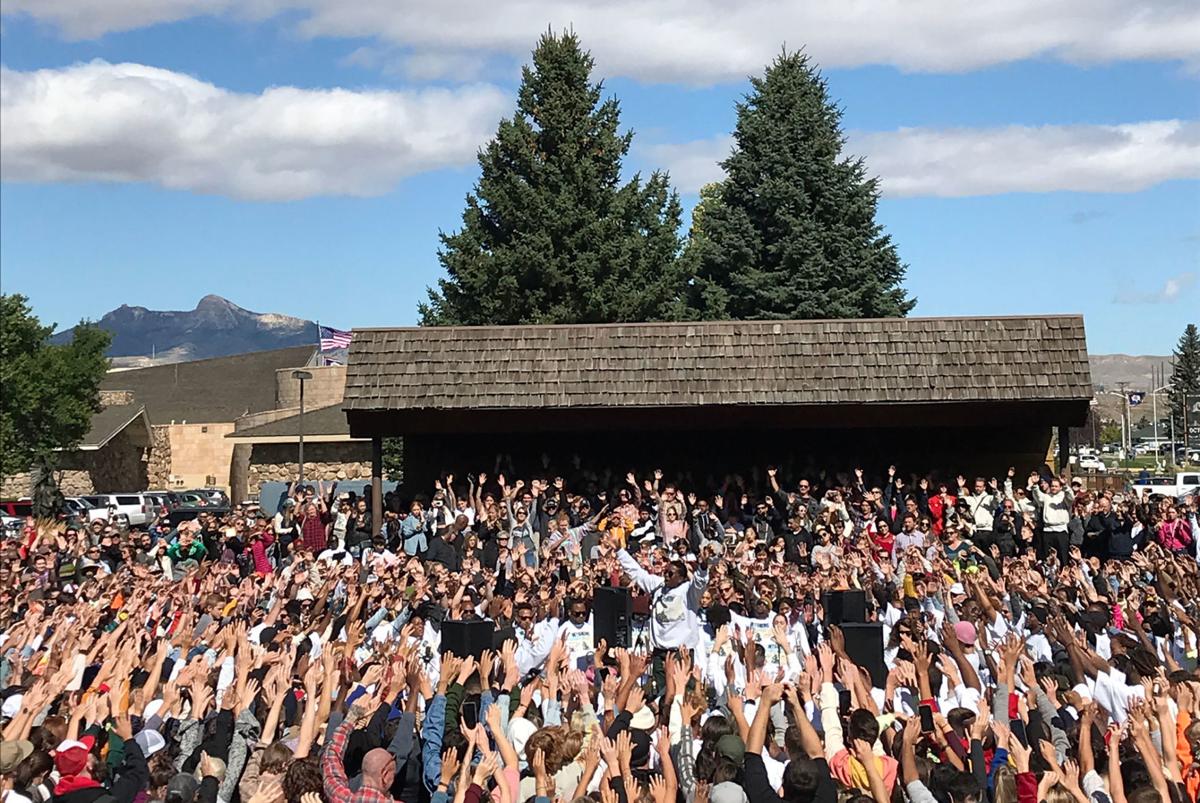 Thousands of people join Kanye West for 'Sunday Service' in Cody