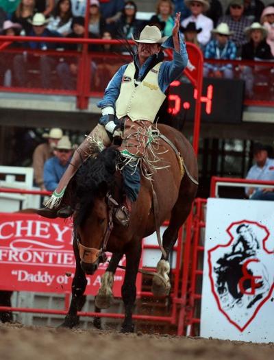 Frontier Days: Gray thrills family, friends with 91-point ride