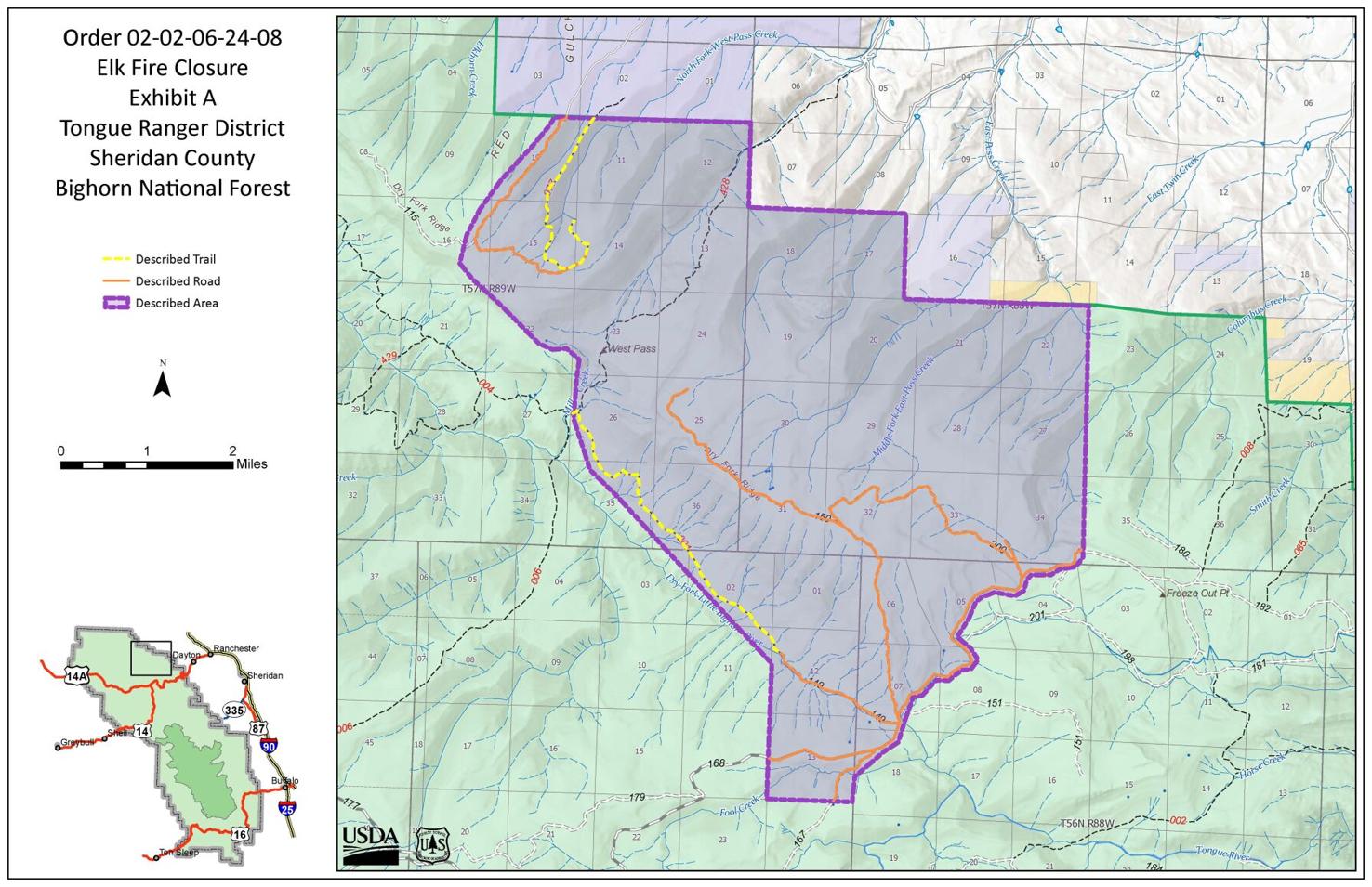 Fire grows in Wyoming's Bighorn National Forest