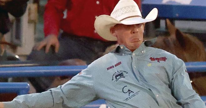 Buffalo's Chet Johnson leads saddle bronc riding in Casper