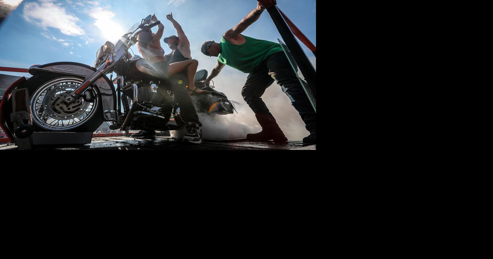 Photos: Bikers burn out in Sundance, roll through S.D. as Sturgis rally ...