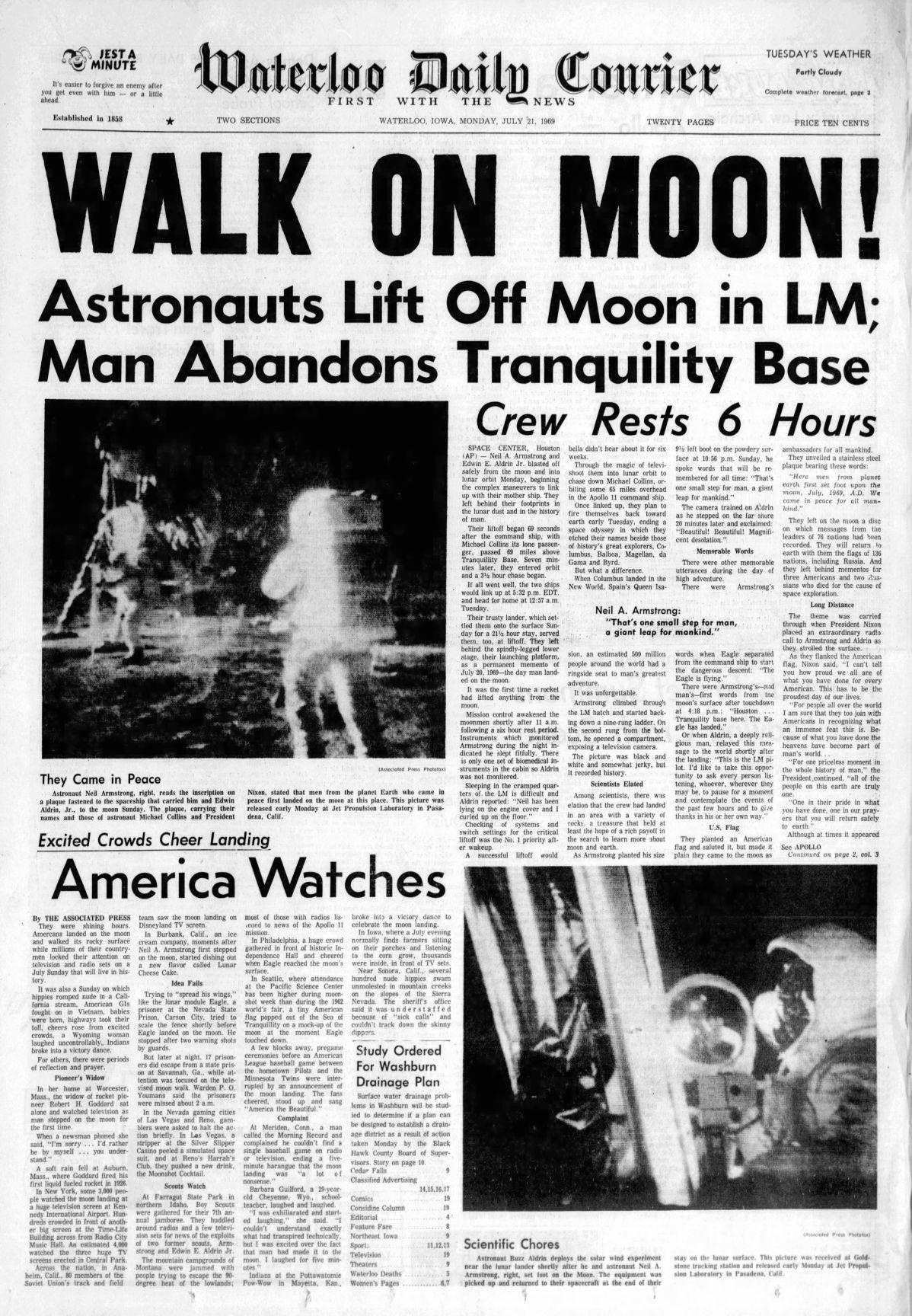 Headlines Apollo 11 Moon Landing Archives