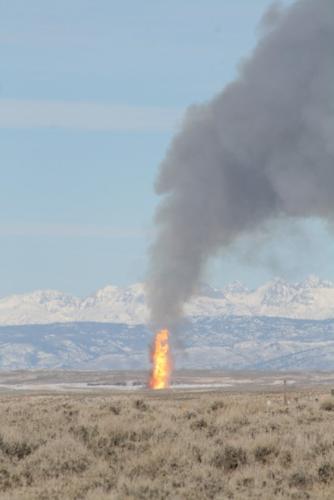 Natural gas site fire hits Wyoming natural gas production