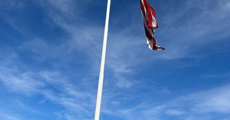 After delay, flag-raising completed at the Mound | News | tribdem.com