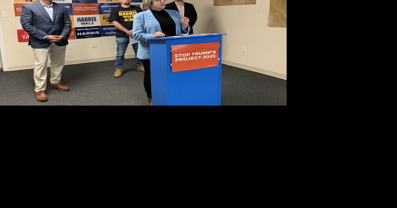 Harris-Walz supporters slam Trump ahead of Vance visit to Johnstown ...