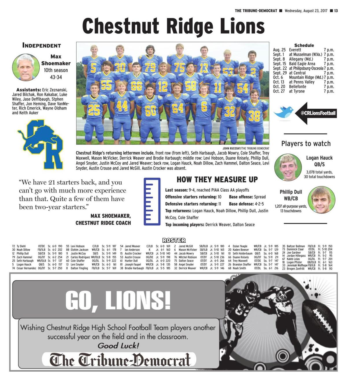 Chestnut Ridge football preview | Lions poised to post big numbers ...