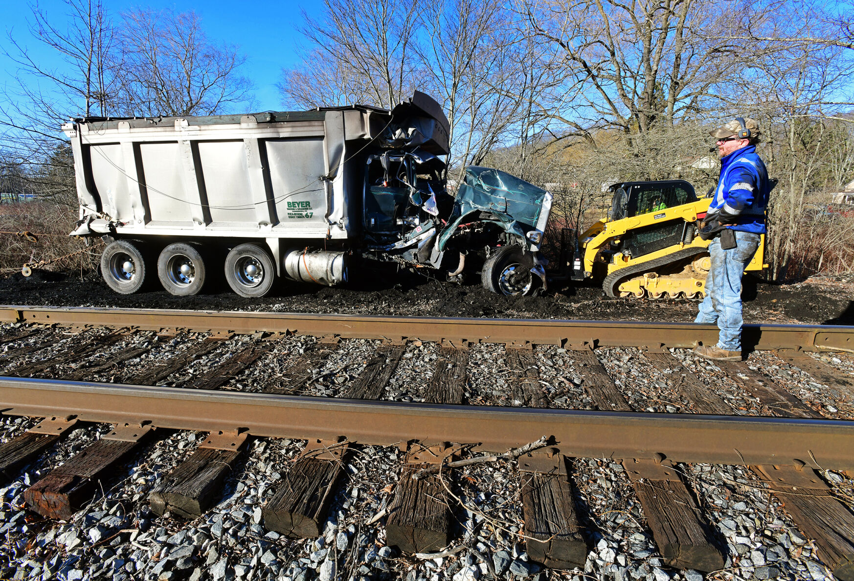 PHOTO GALLERY | Freight crash and 'ball of fire': Cleanup underway ...
