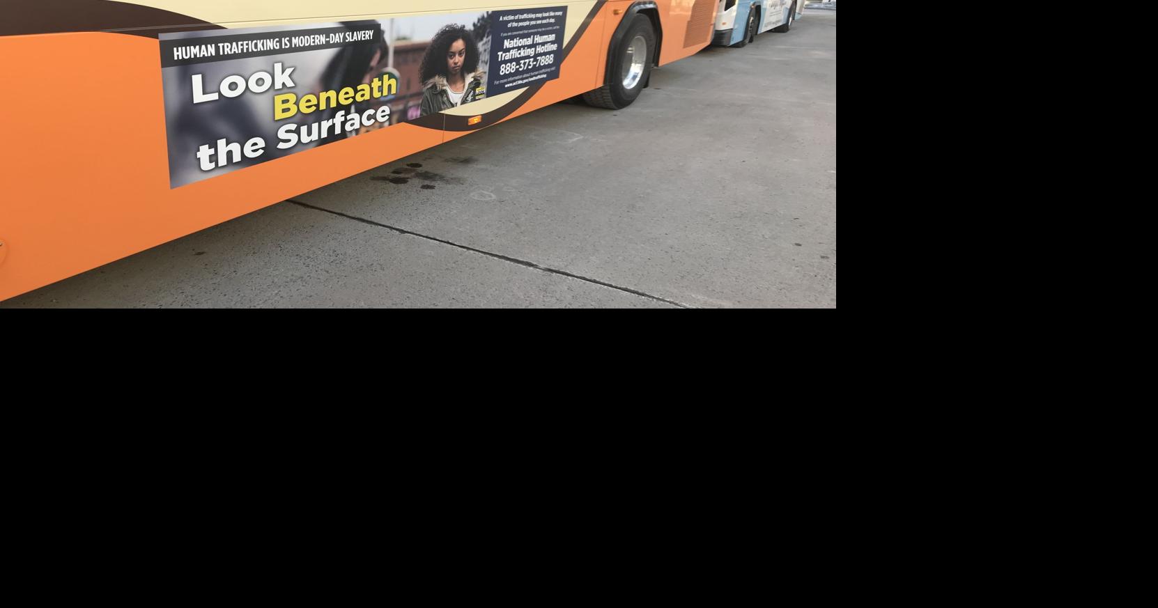 Messages on local buses help raise awareness of human trafficking ...