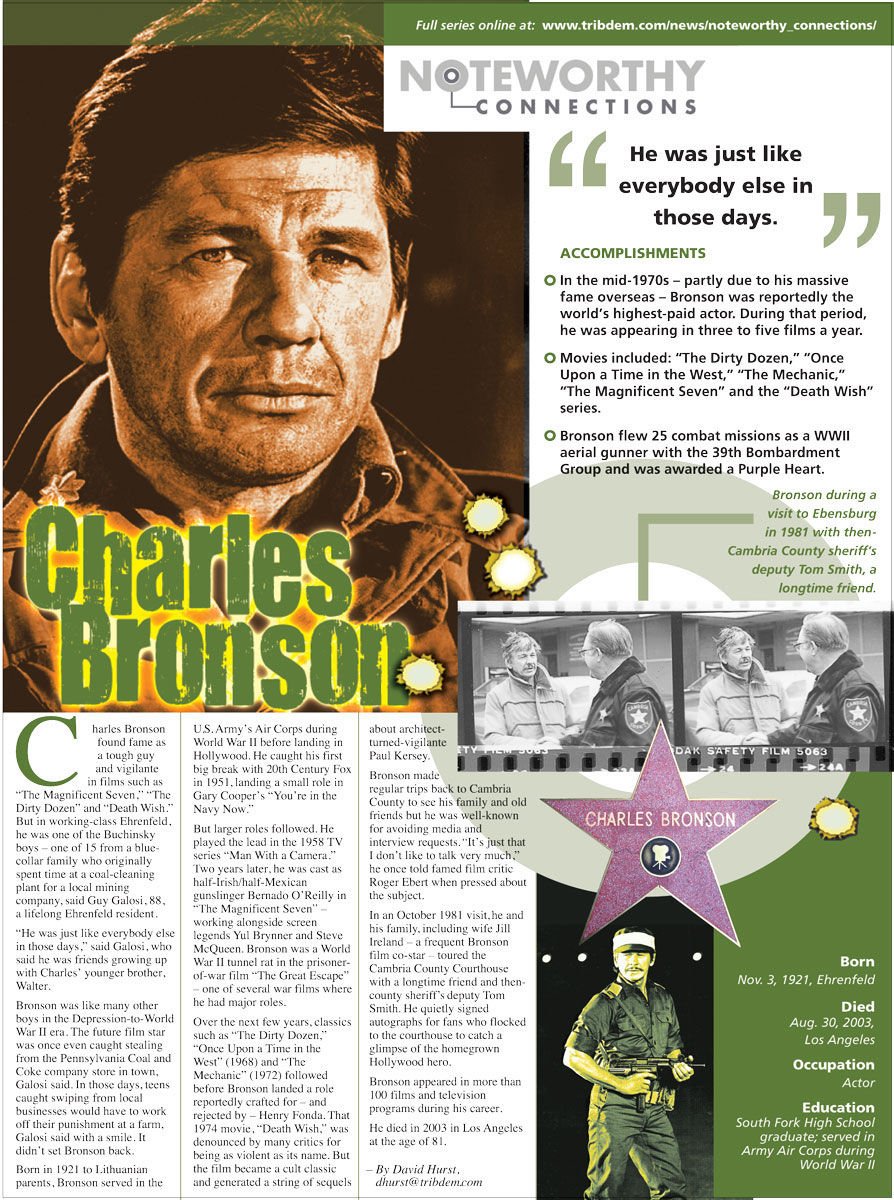 Noteworthy Connections | Actor Bronson born in Ehrenfeld, worked in ...