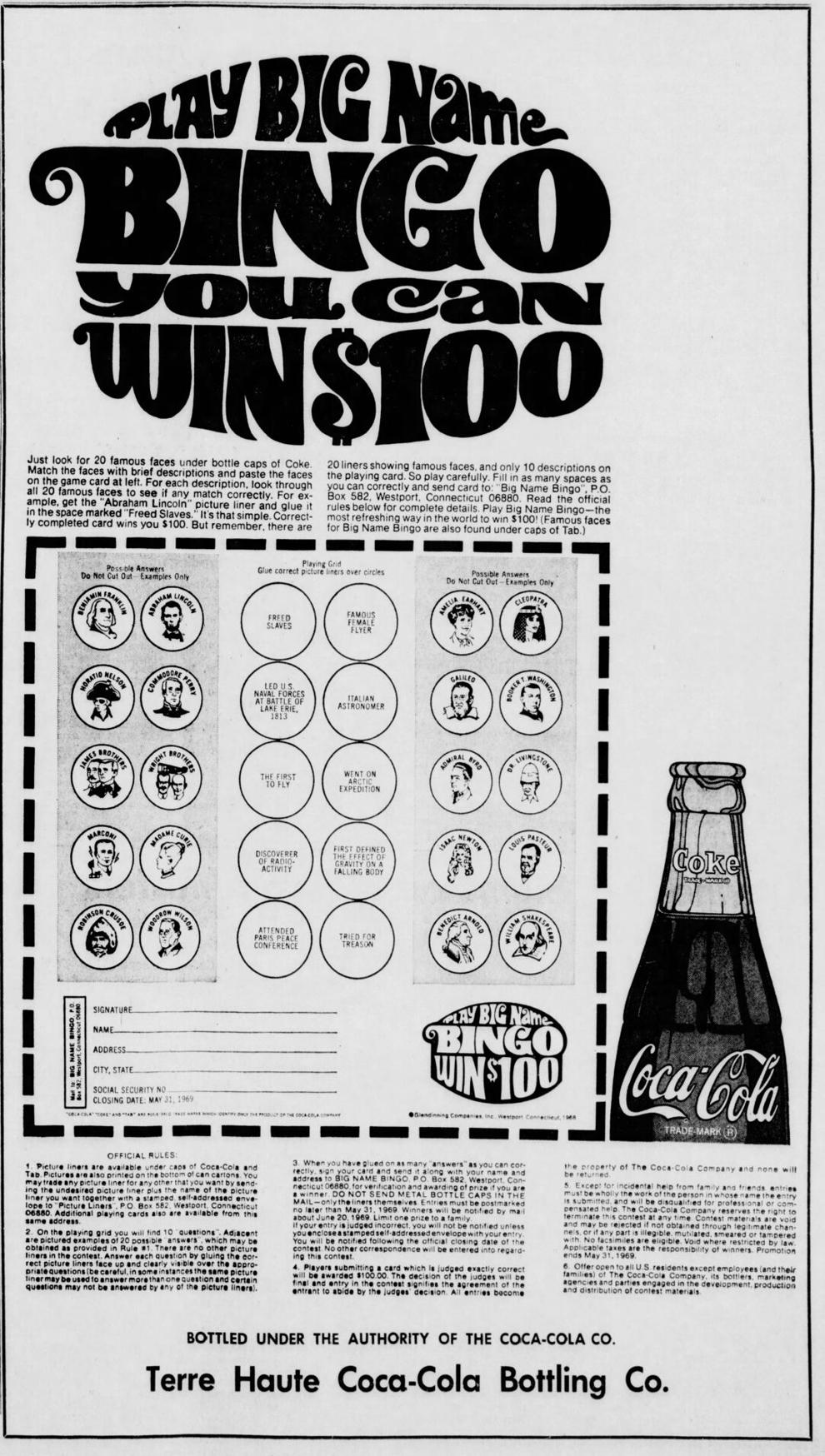 Historical Treasure: 1969 Coca-Cola contest awarded windfall cash to ...