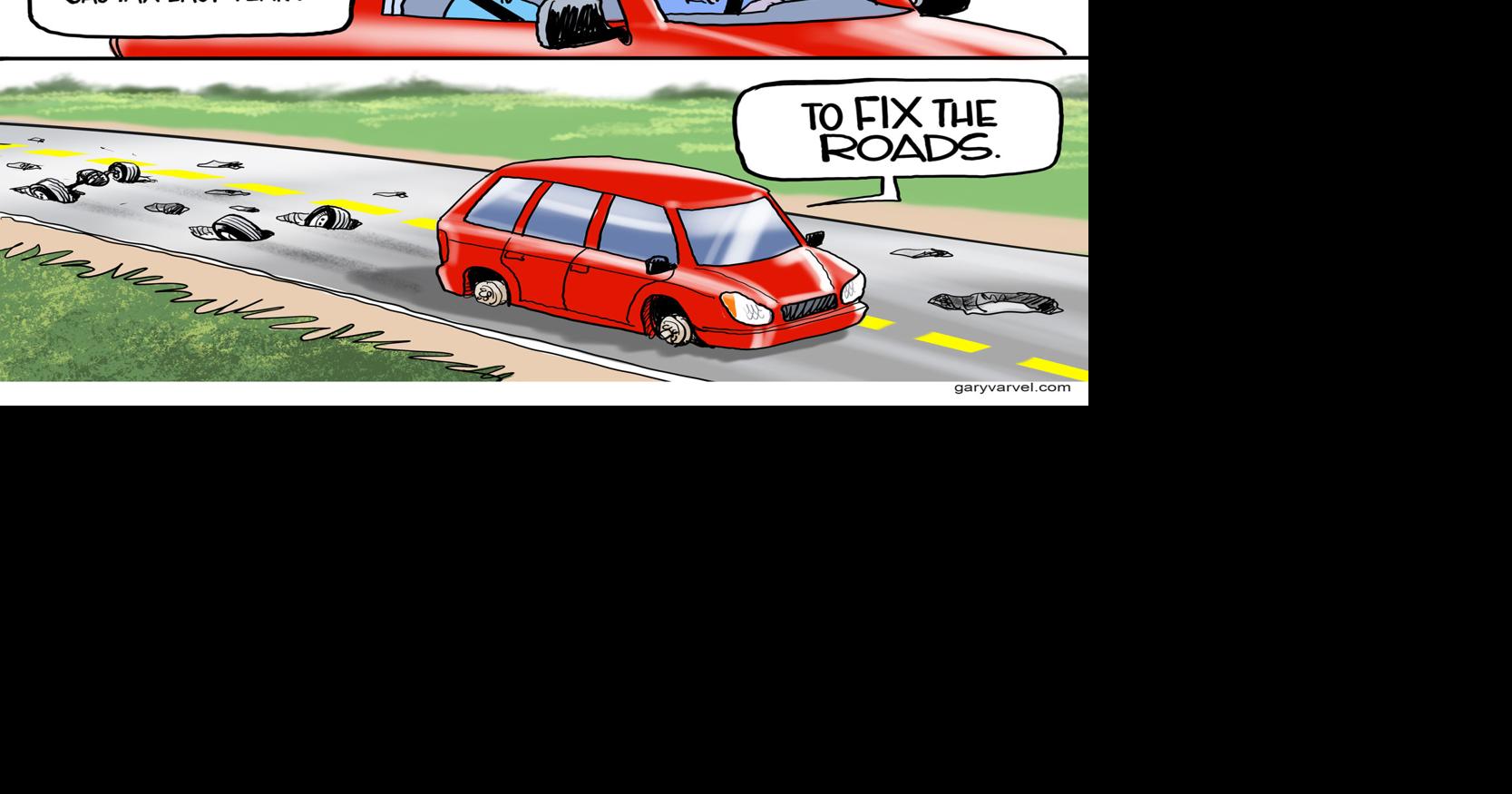 Editorial Cartoon Pothole Irony Opinion Tribstar