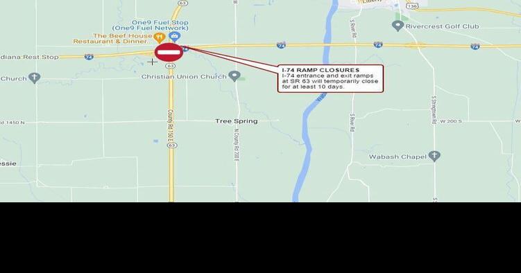 INDOT announces ramp closures on I-74 at Indiana 63 | Local News ...