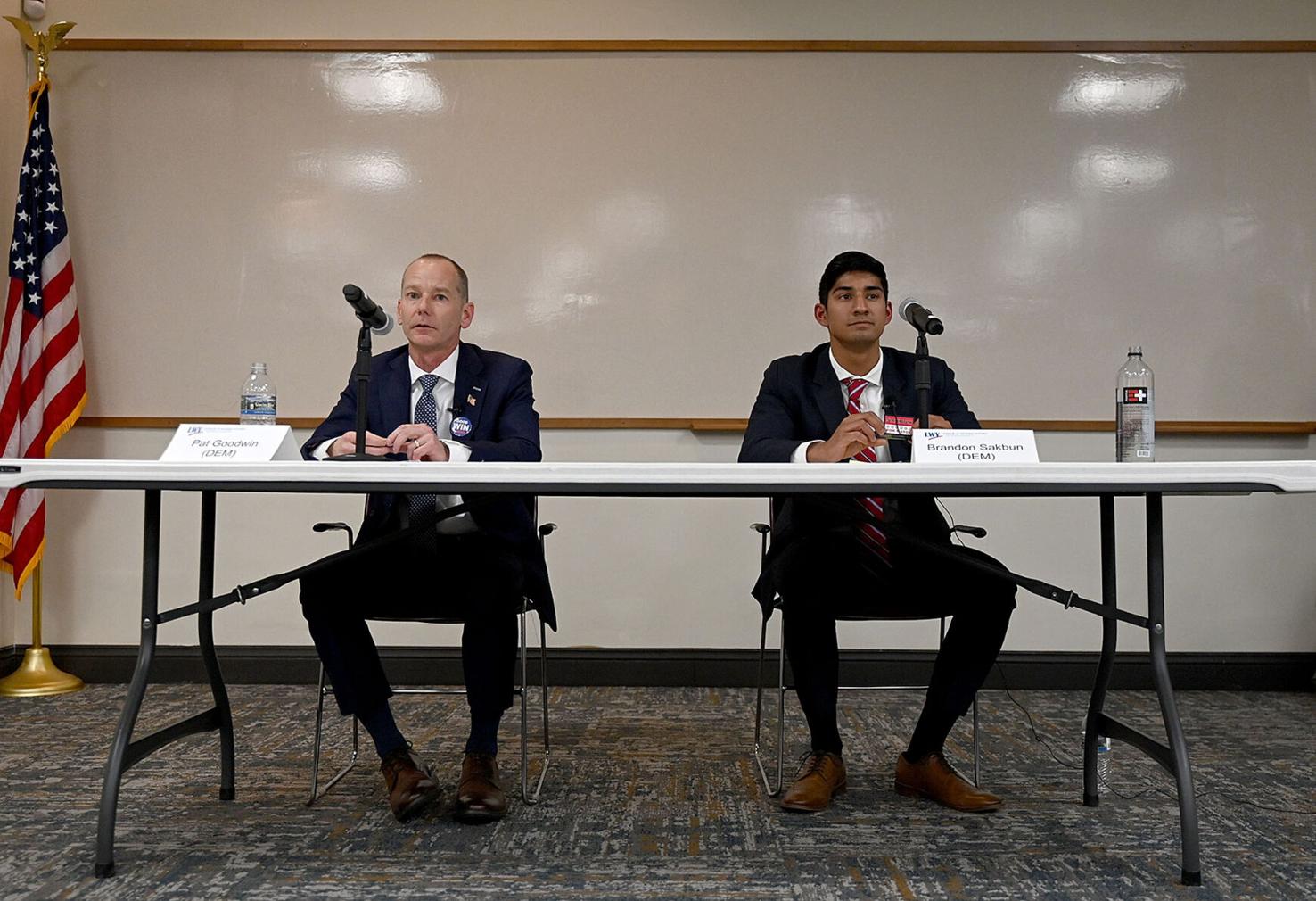 Goodwin vs. Sakbun: Democrats debate as mayor, unopposed, looks on ...