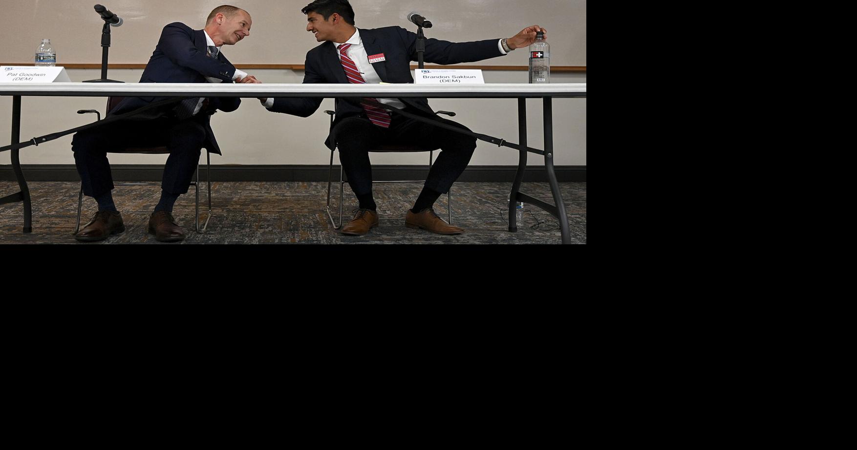 Goodwin vs. Sakbun: Democrats debate as mayor, unopposed, looks on ...