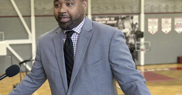 Sales introduced as Rose men's basketball coach | Rose Hulman Sports ...