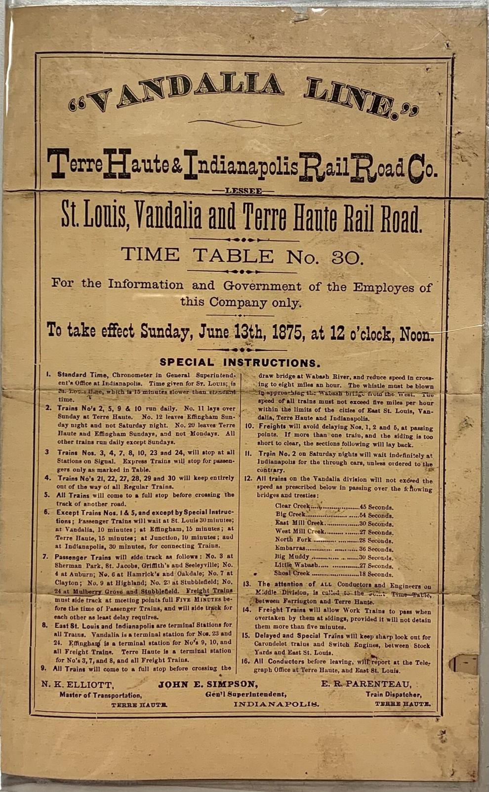 Historical Treasure: Vandalia Railroad made travel to Indianapolis ...